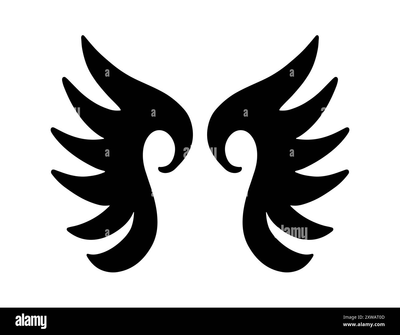 Bird Angle Wings Halloween Sketch Logo Emblem Stock Vector Image & Art ...