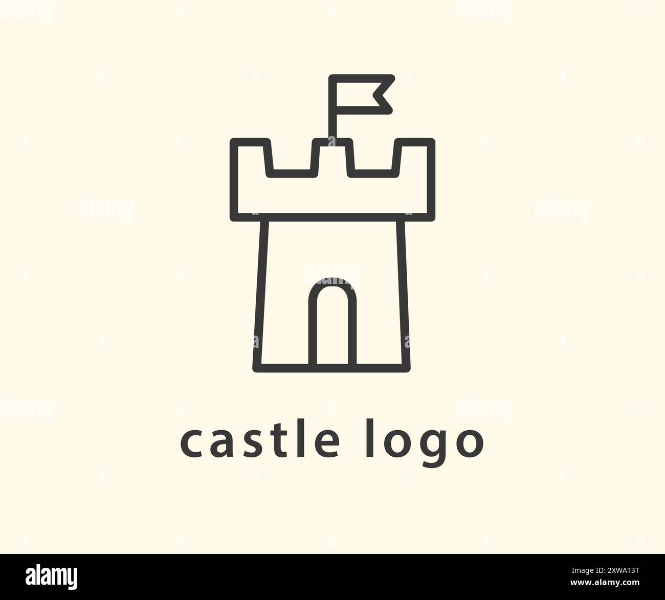 Castle Fortress Logo Tower Icon Sign Vector Emblem Stock Vector Image ...