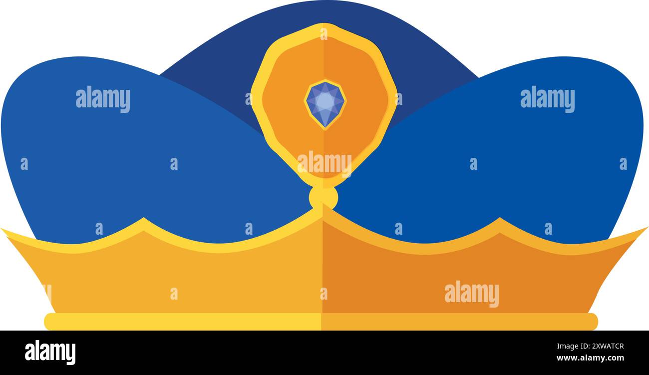 Emperor crown. Golden royal symbol. Cartoon icon Stock Vector Image ...