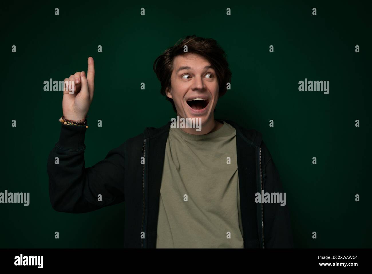 Man Making Funny Face With Fingers Stock Photo - Alamy