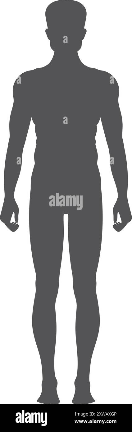 Male body black silhouette. Man figure icon Stock Vector Image & Art ...