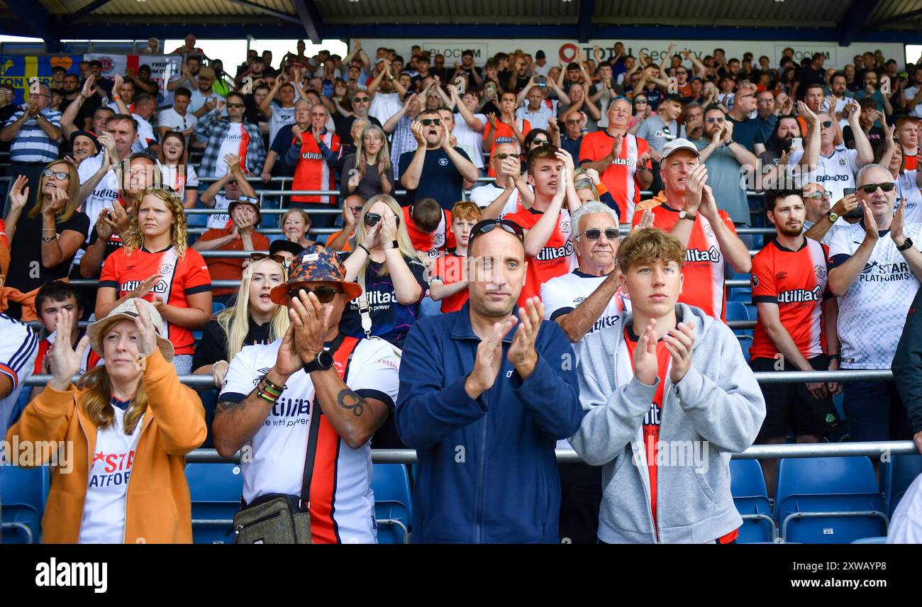 Luton fans applaud their team during the Championship match between ...