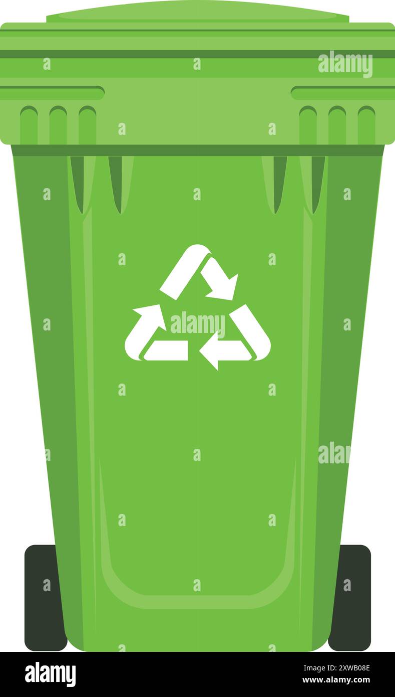 Green recycling can cartoon icon. Eco waste Stock Vector Image & Art ...