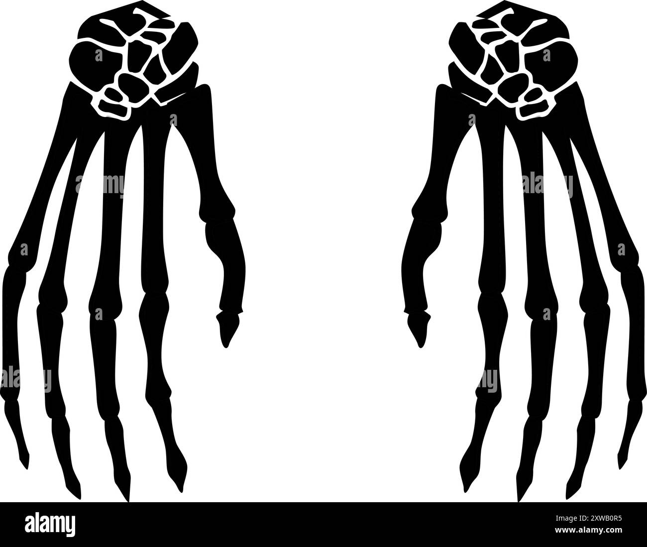 Hand bones black silhouette. Skeleton arms icon Stock Vector Image ...