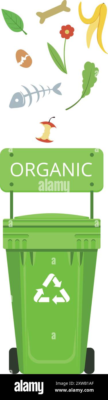 Green food waste recycling dustbin Cut Out Stock Images & Pictures - Alamy