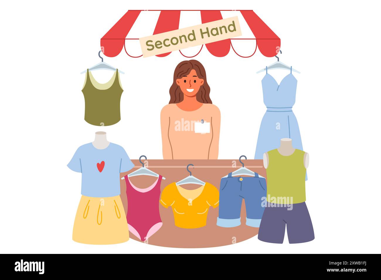 Woman looks display clothes Stock Vector Images - Alamy