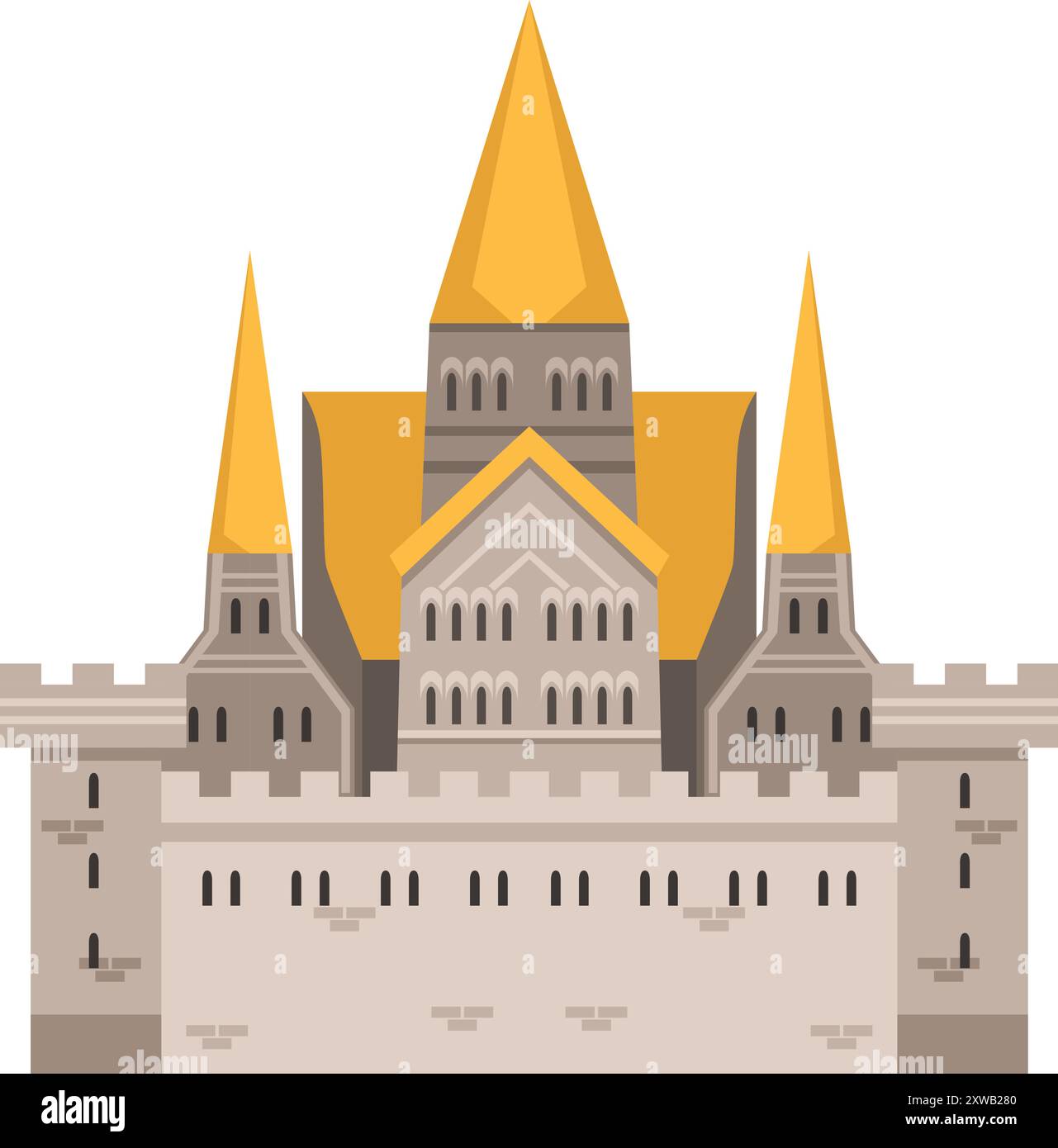 Medieval castle. Cartoon fairytale kingdom architecture Stock Vector ...