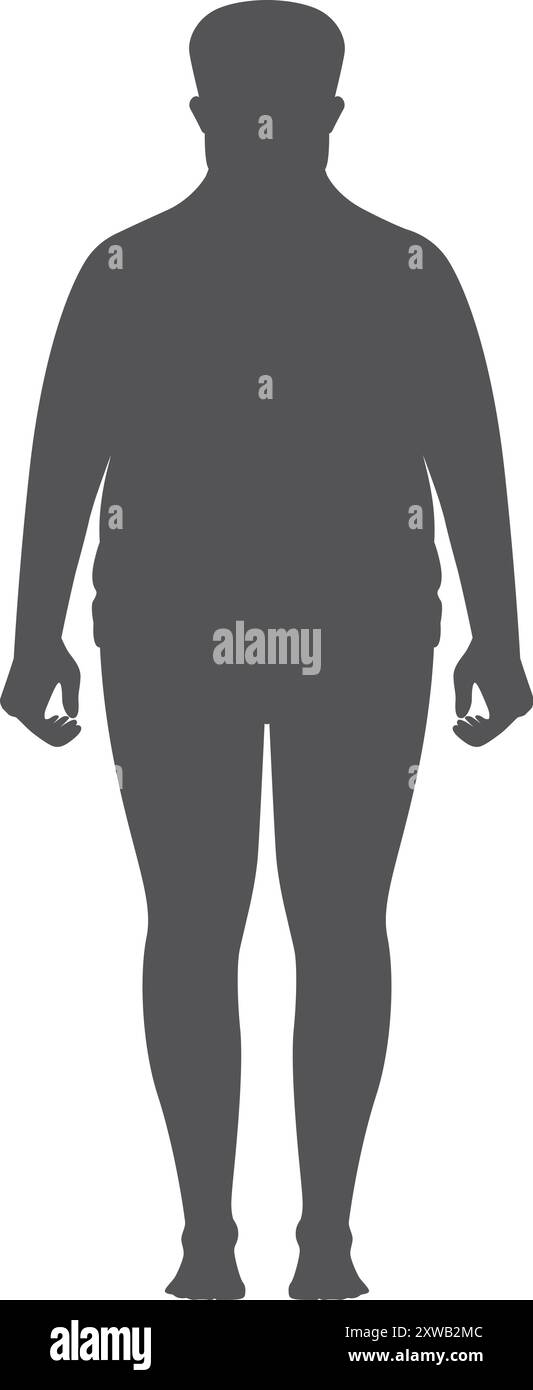 Fat man silhouette. Obese person body symbol Stock Vector Image & Art ...