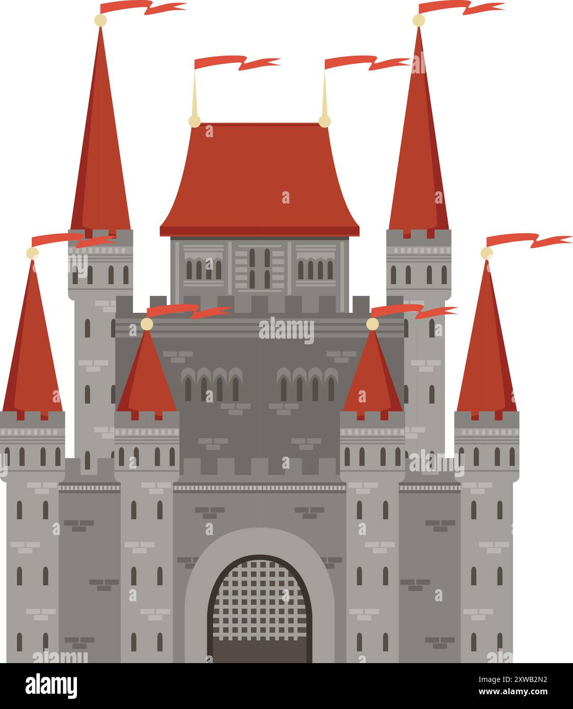 Fairytale castle. Old stone royal cartoon architecture Stock Vector ...