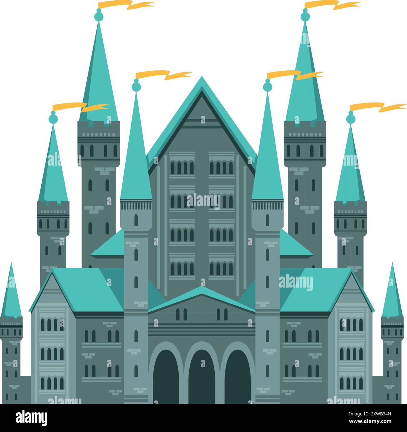 Old stone castle. Medieval palace cartoon icon Stock Vector Image & Art ...