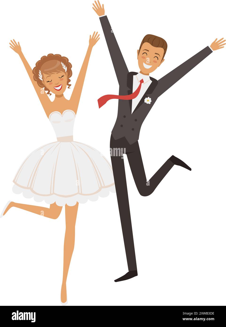 Happy wedding jumping groom Stock Vector Images - Alamy