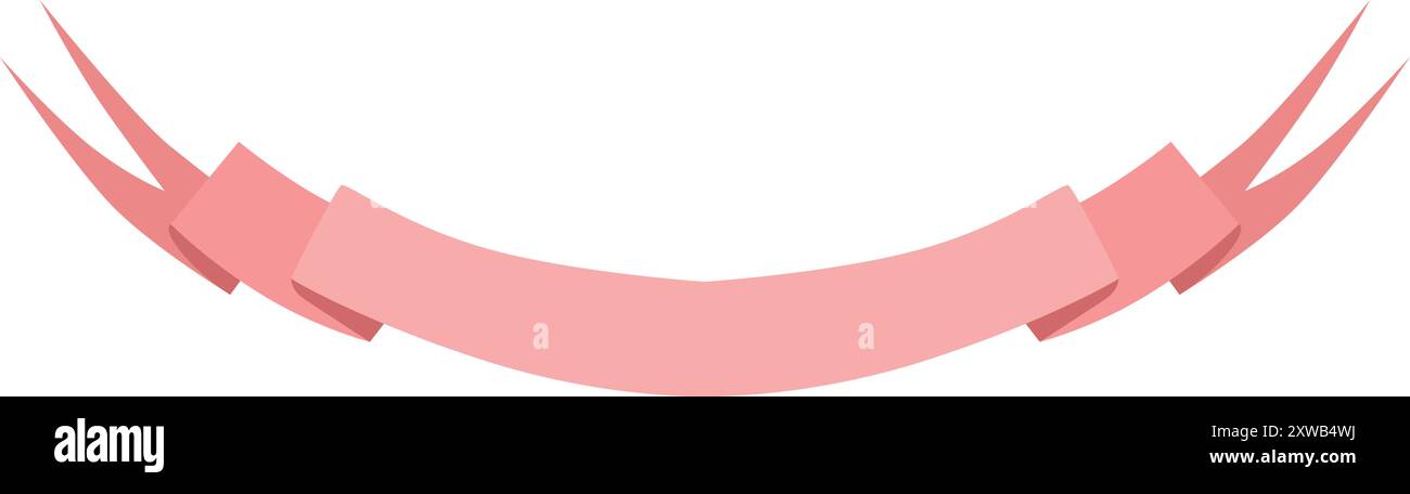 Pink ribbon banner template. Curved decorative label Stock Vector Image ...