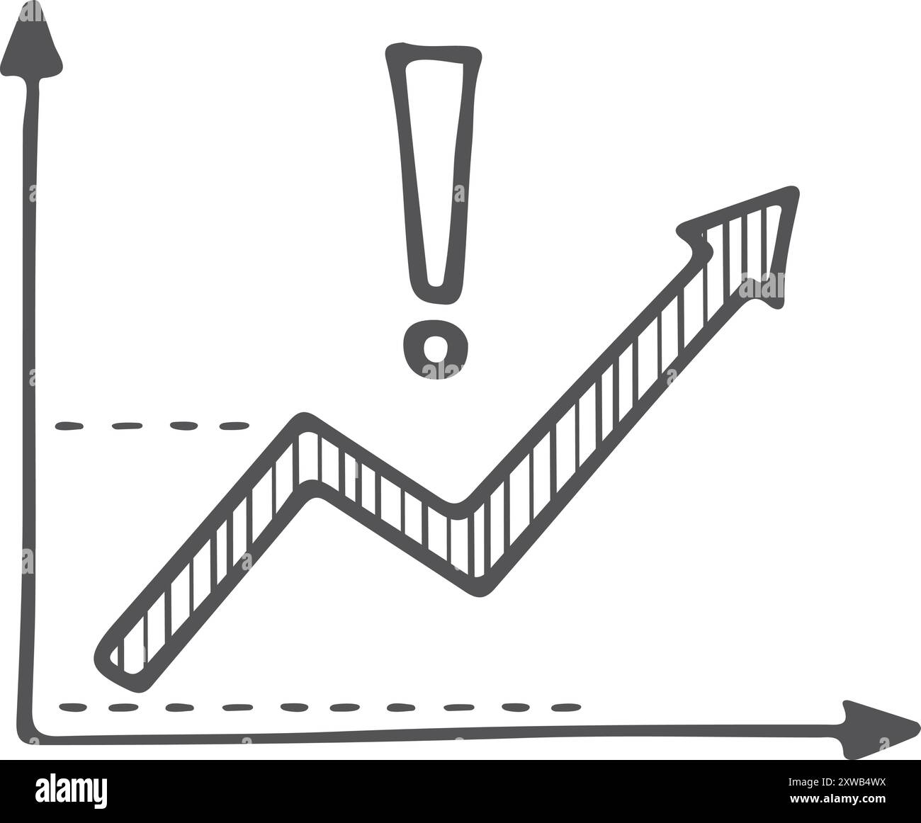 Growth chart doodle. Financial graph hand drawn icon Stock Vector Image ...