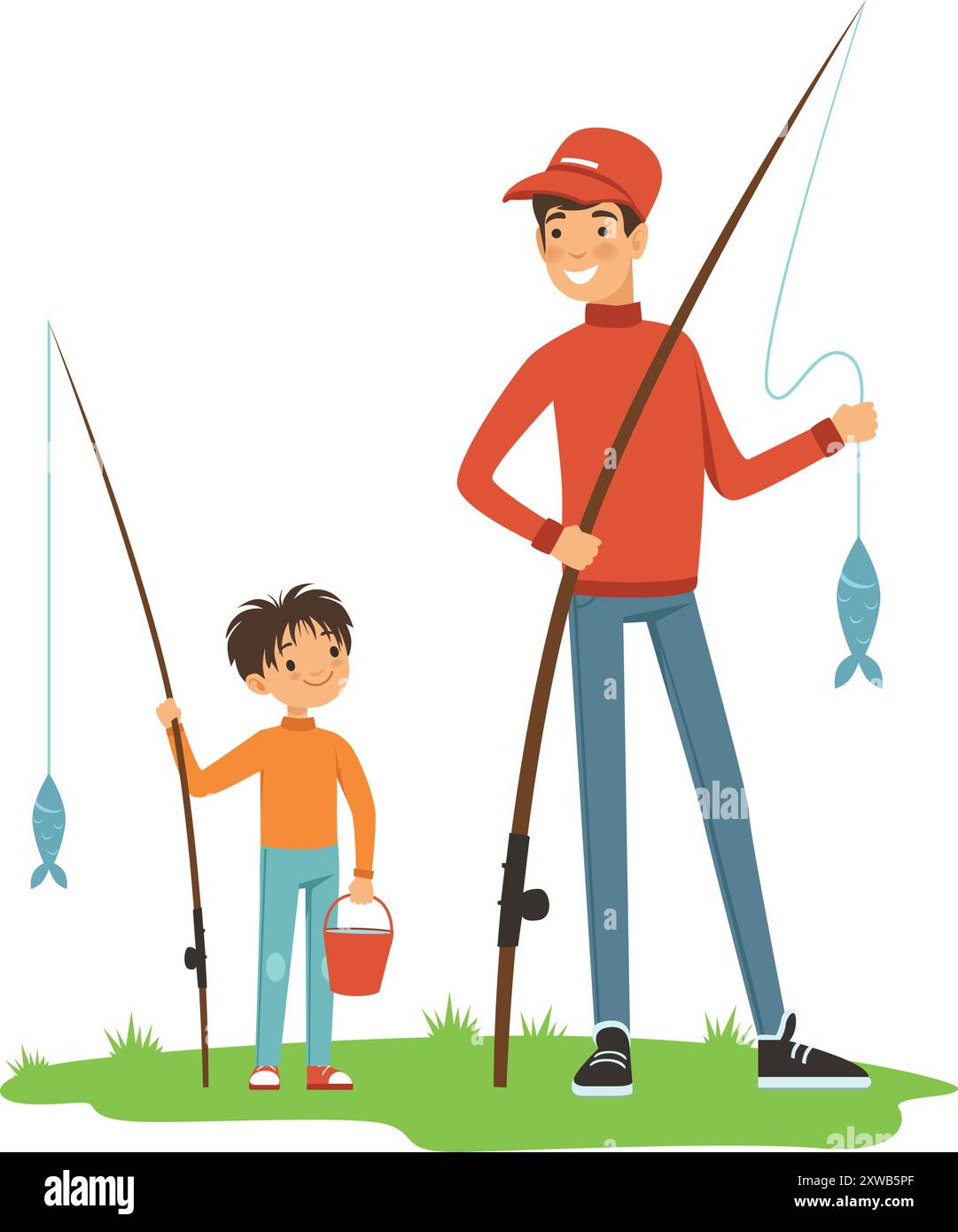 Father son together teaching Stock Vector Images - Alamy