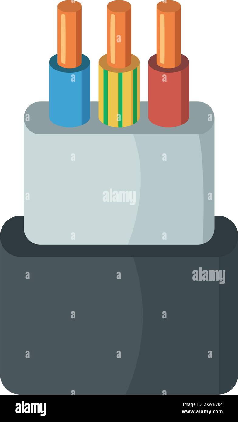 Wire connector. Electric contact cord power socket Stock Vector Image ...