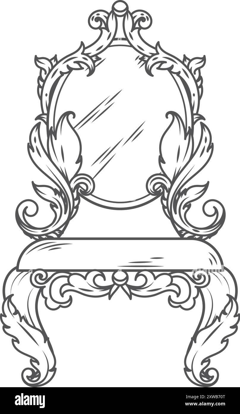 Luxury retro chair. Aristocratic furniture ornate engraving Stock ...