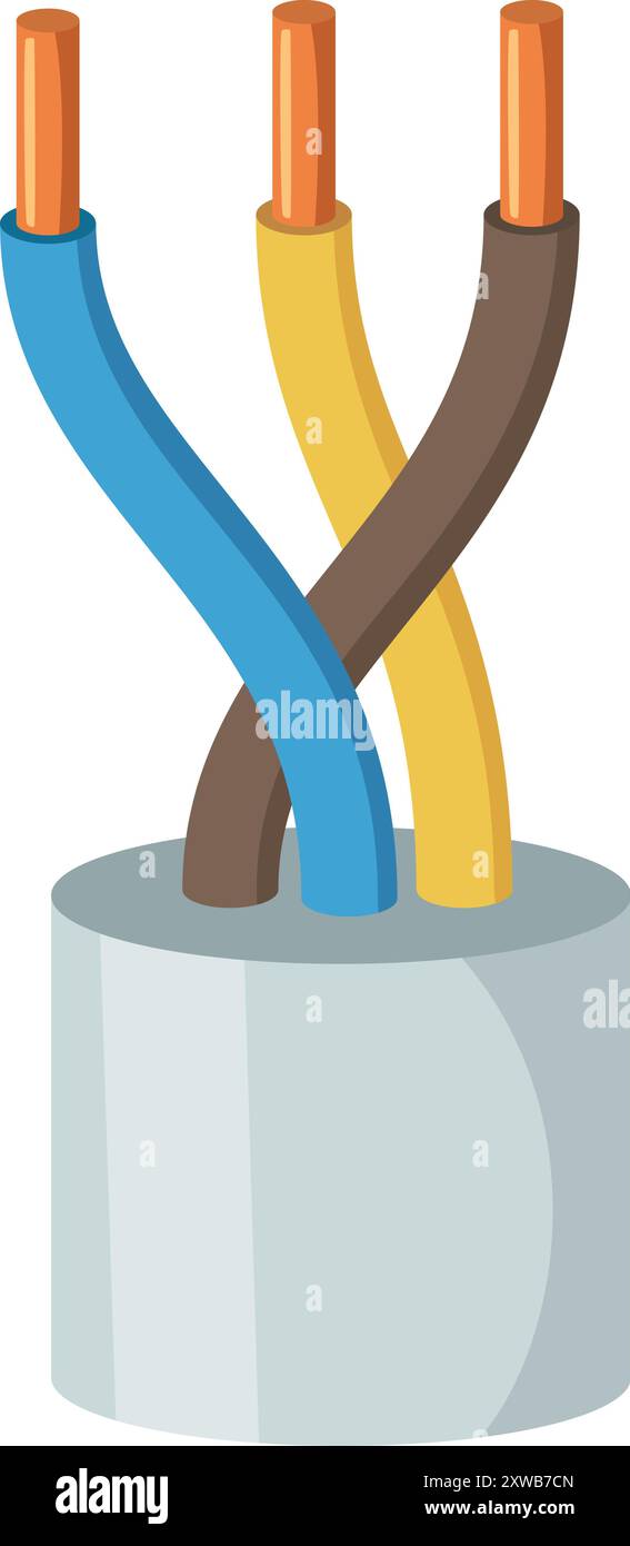 Copper wire cord. Power connection. Electric cables Stock Vector Image ...