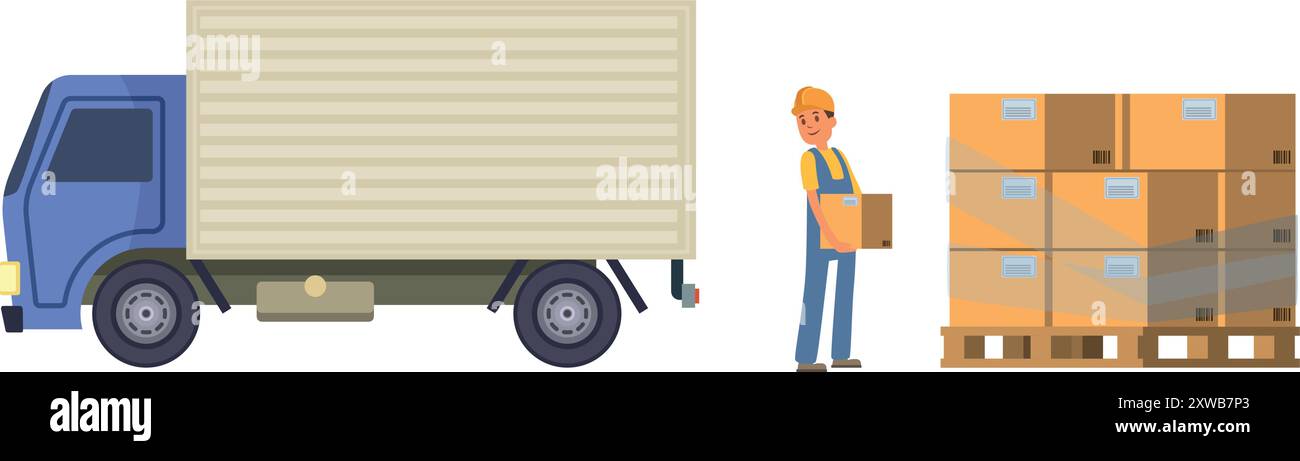 Warehouse worker loading van vehicle hi-res stock photography and ...