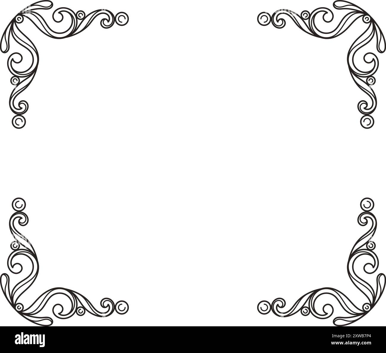 Vintage square line corner Cut Out Stock Images & Pictures - Alamy