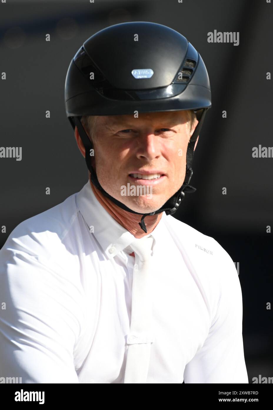 LONDON, UK. 16th Aug, 2024. Max Kühner a rider who completed the LGCT ...