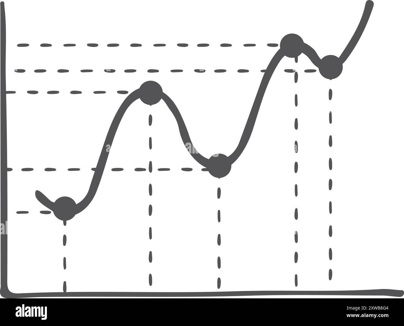 Smooth point chart. Line diagram black icon Stock Vector Image & Art ...