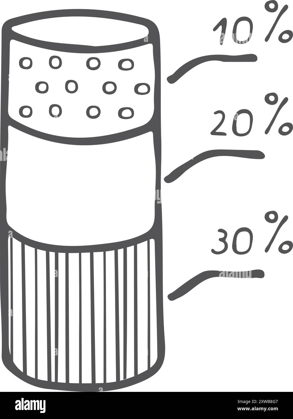 Data distribution chart doodle. 3d column diagram Stock Vector Image ...
