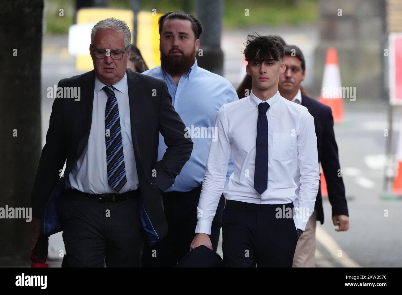 Jake Loy, 19, and his family, arriving at the High Court in Glasgow for ...