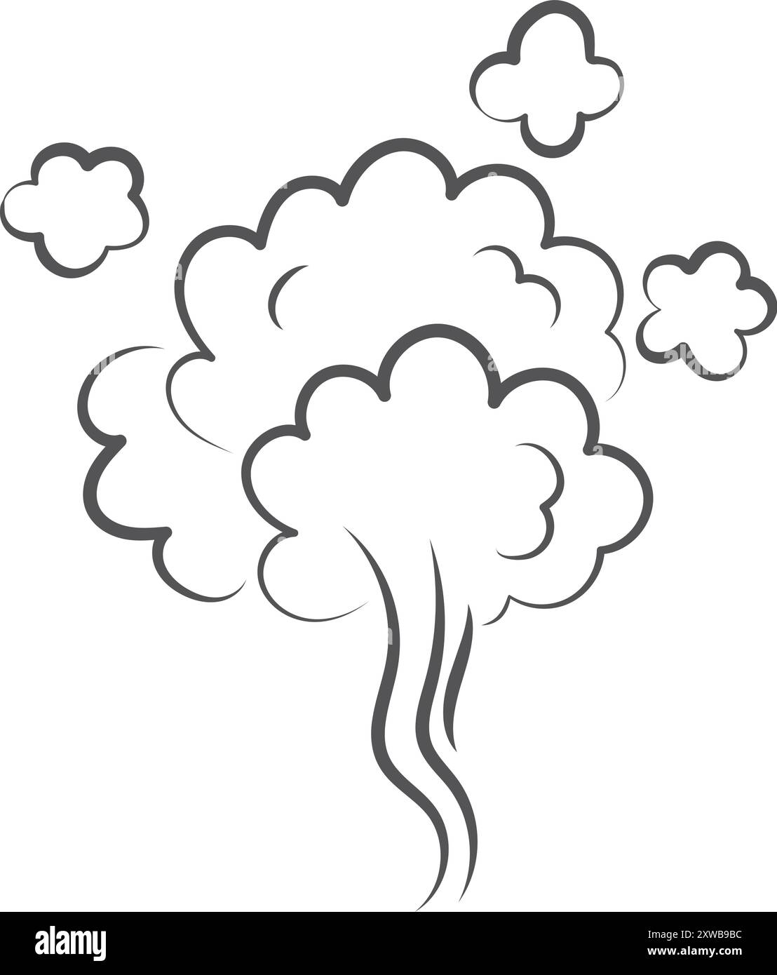 Smoke smell icon doodle Stock Vector Images - Alamy
