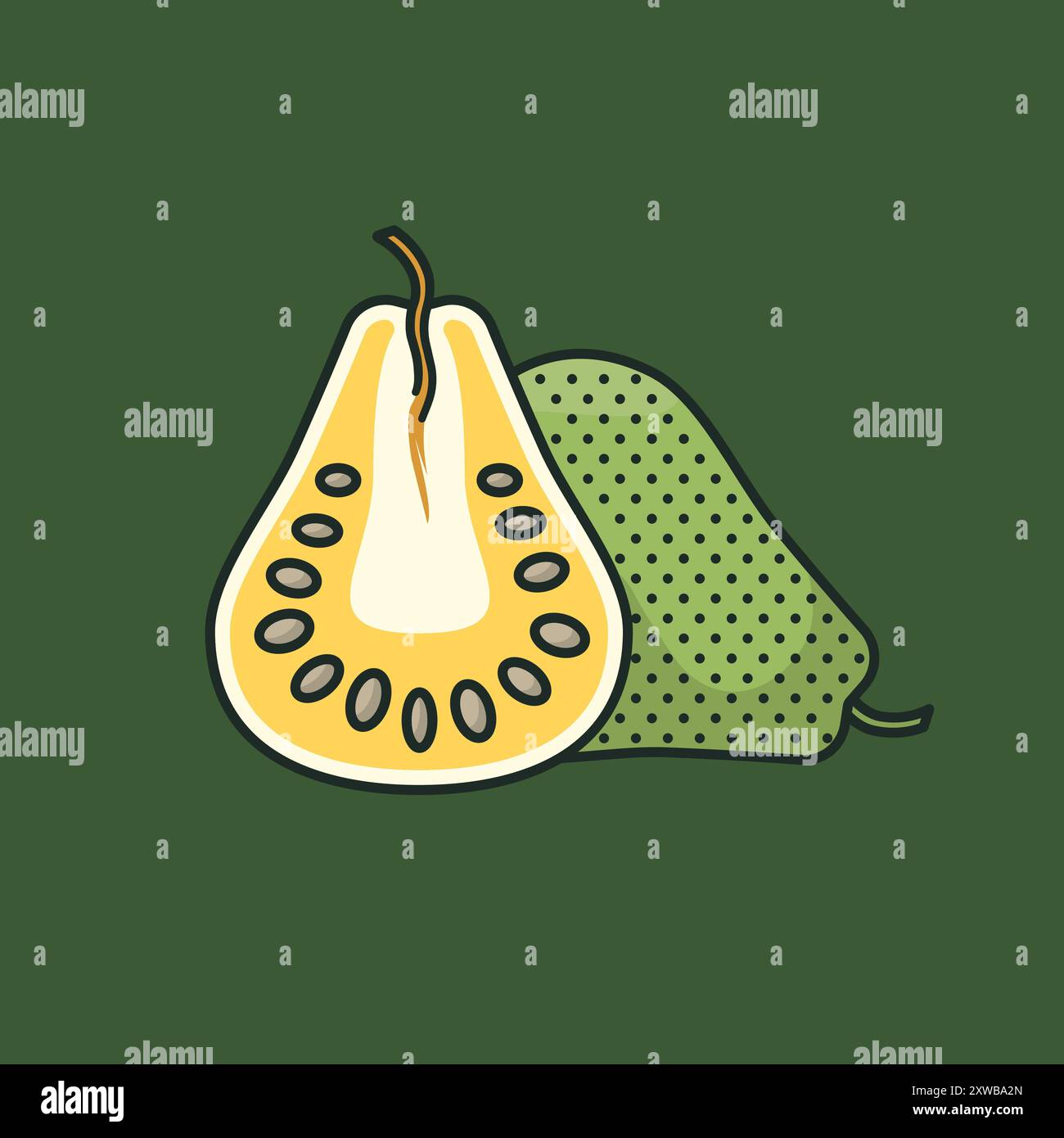 Half and whole jackfruit vector illustration for jackfruit Day on July ...