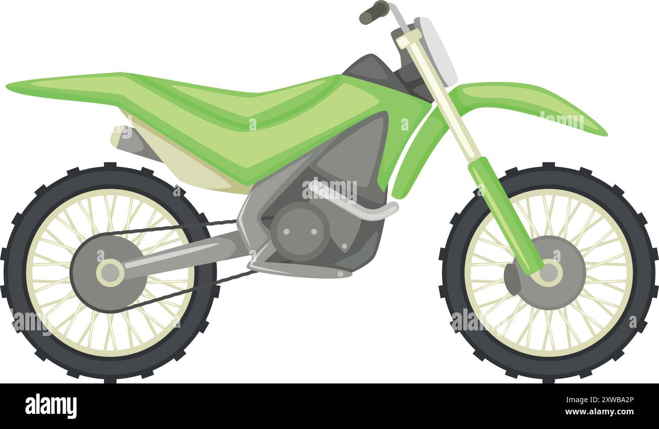 Off road motorbike side view. Cartoon racing bike Stock Vector Image ...