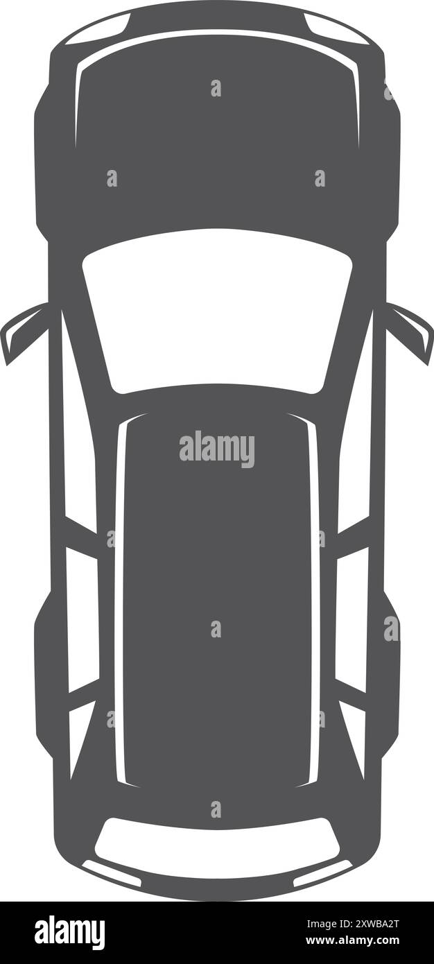 Overhead view white car Black and White Stock Photos & Images - Alamy