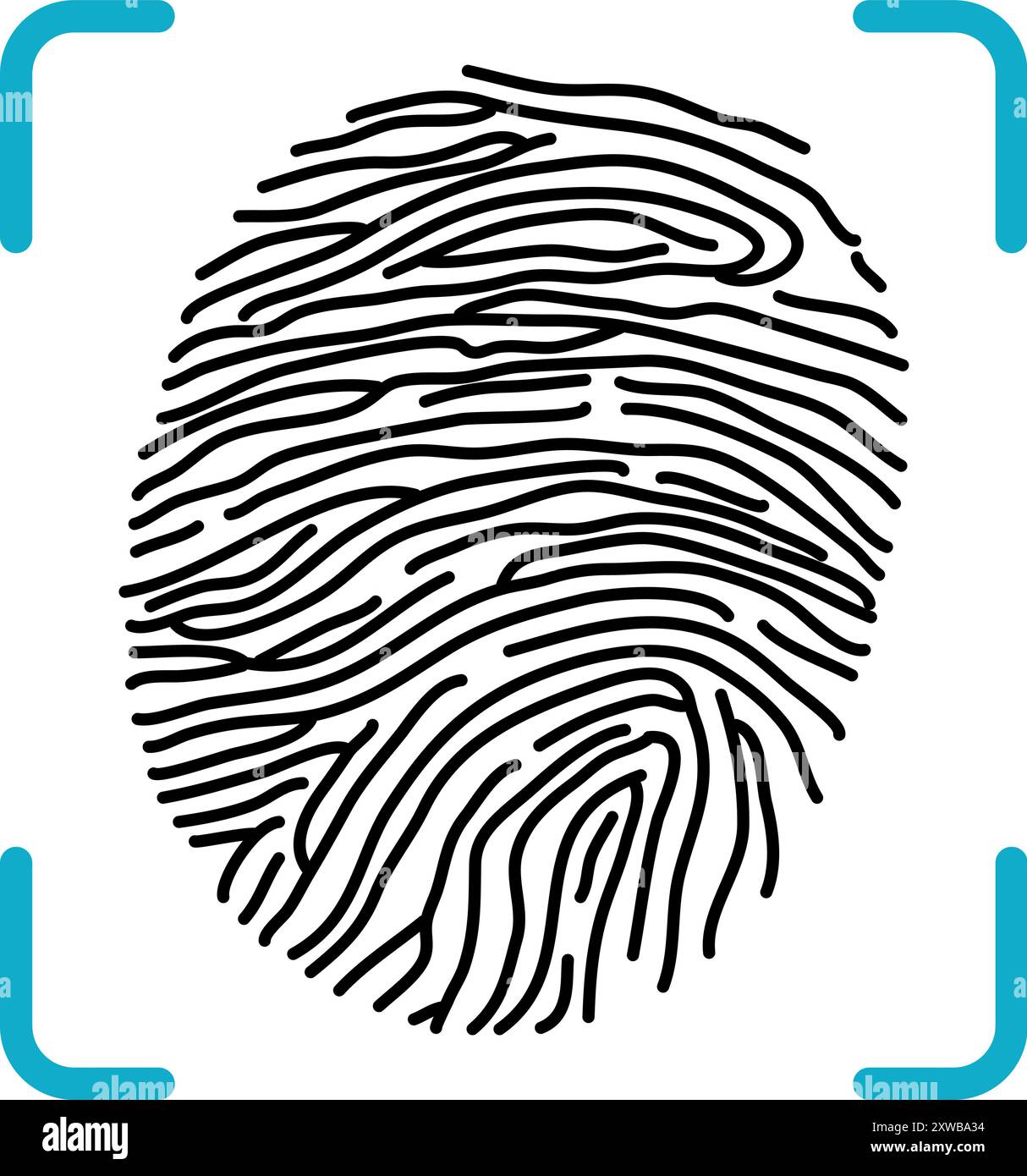 Fingerprint scanning icon. Identification symbol. Verification sign ...