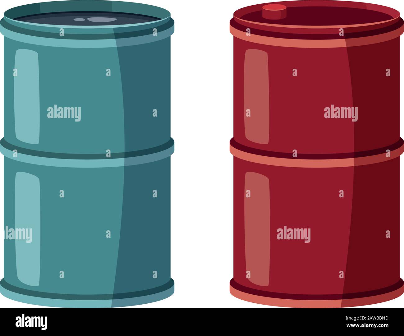 Metal barrels cartoon icon. Chemical fuel containers Stock Vector Image ...