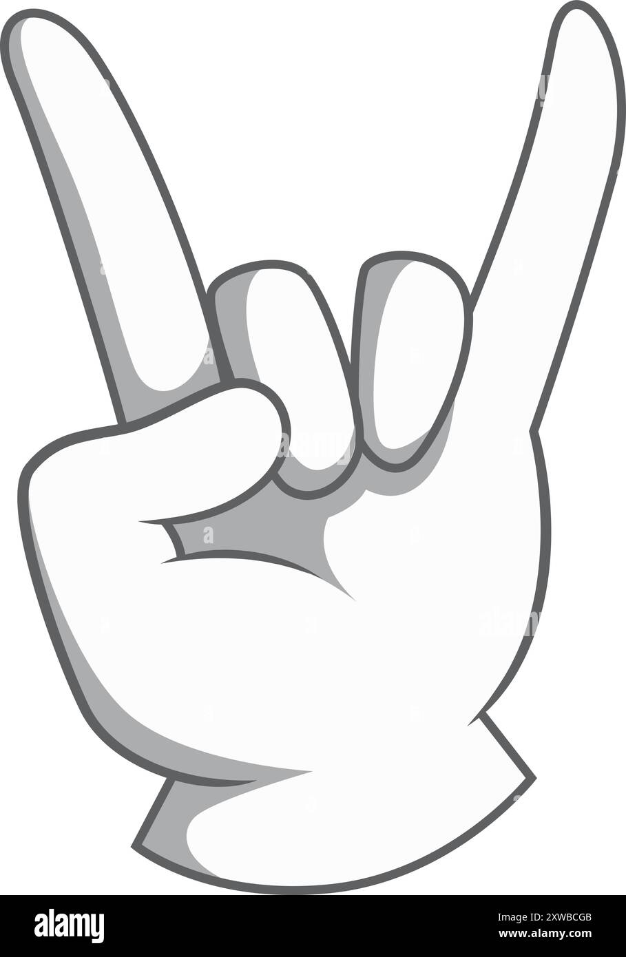 Rock hand gesture. Comic white glove hand icon Stock Vector Image & Art ...