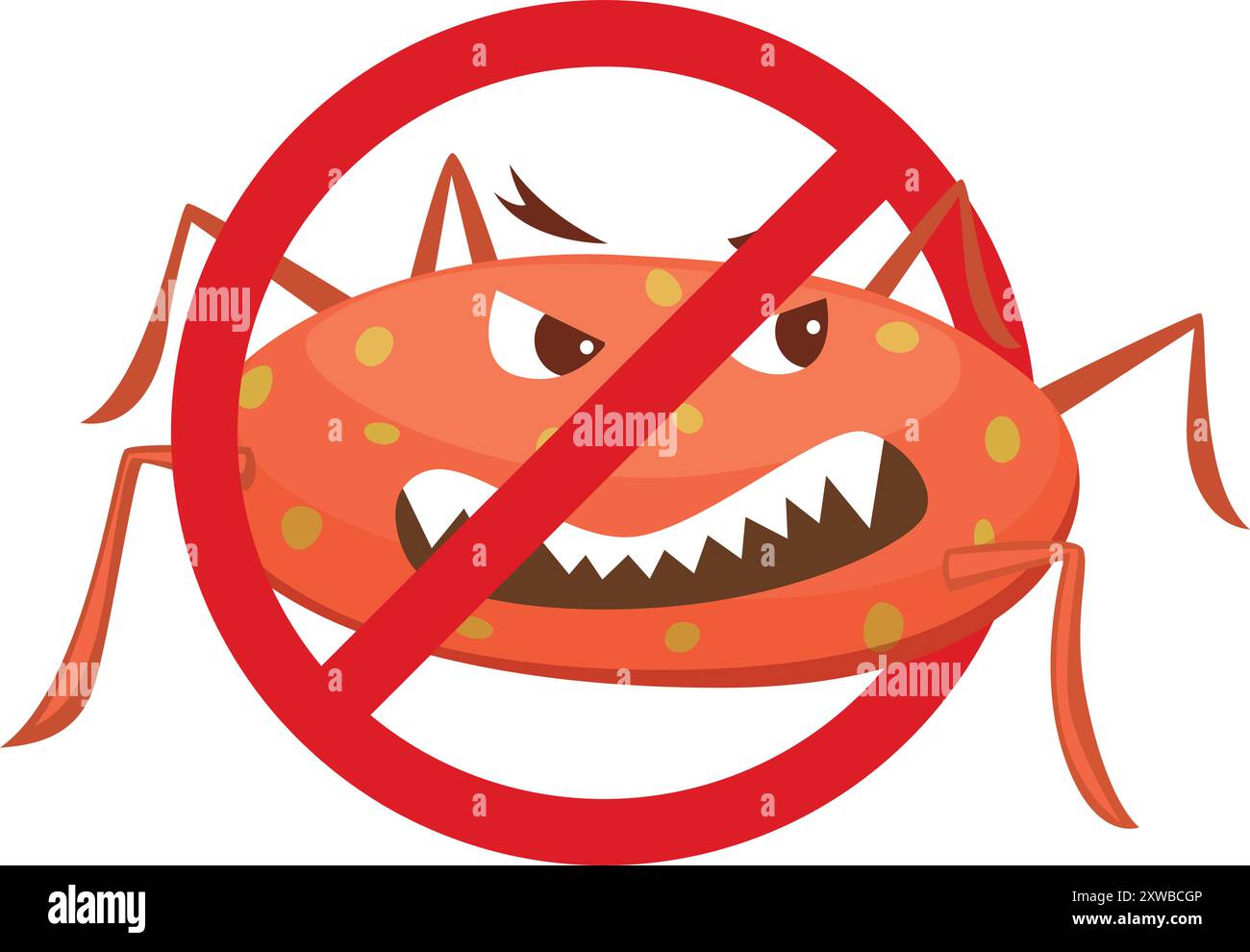 Microbe forbidden sign. Disease spread prevention icon Stock Vector ...