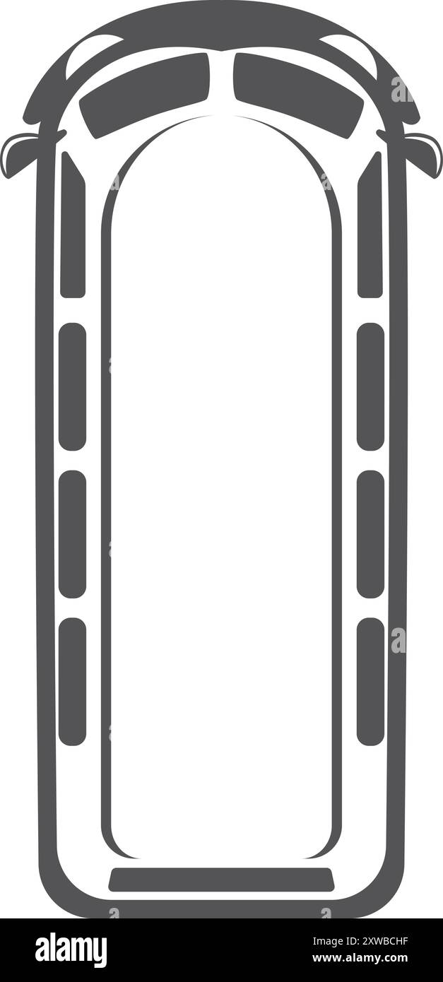 Bus top view. Public transport black icon Stock Vector Image & Art - Alamy