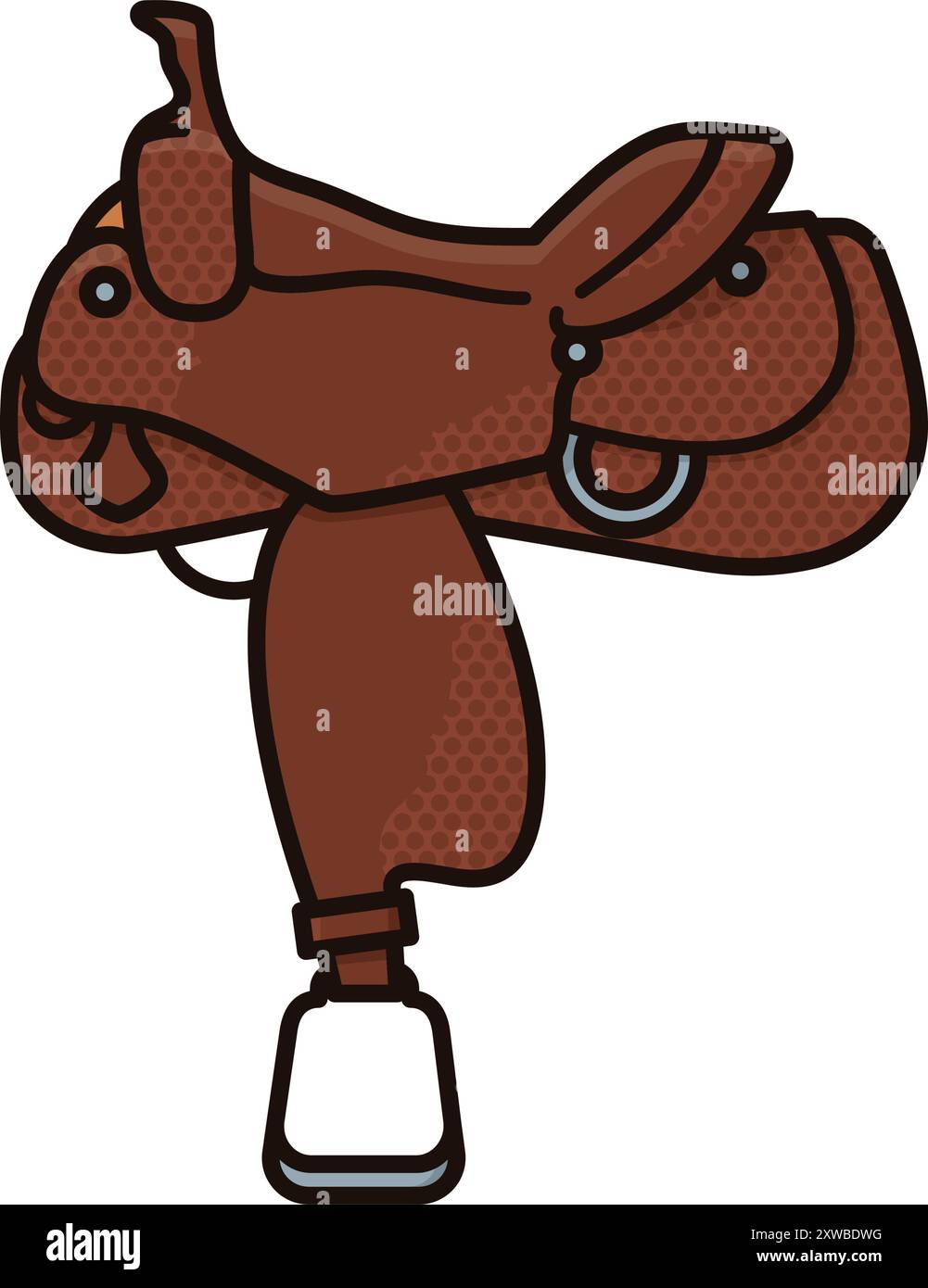 Western saddle isolated vector illustration for Go West Day on July 13 ...