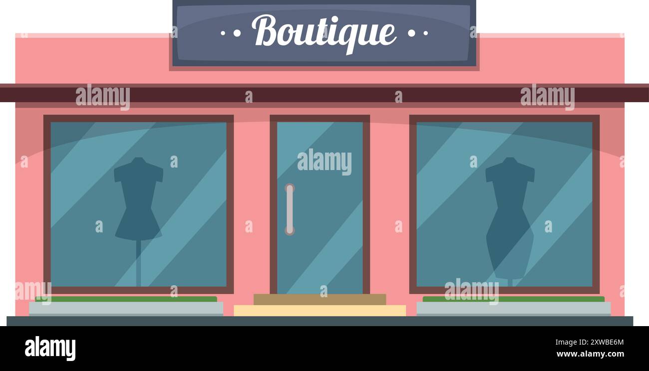 Boutique building. Fashion store facade. Street shop Stock Vector Image ...