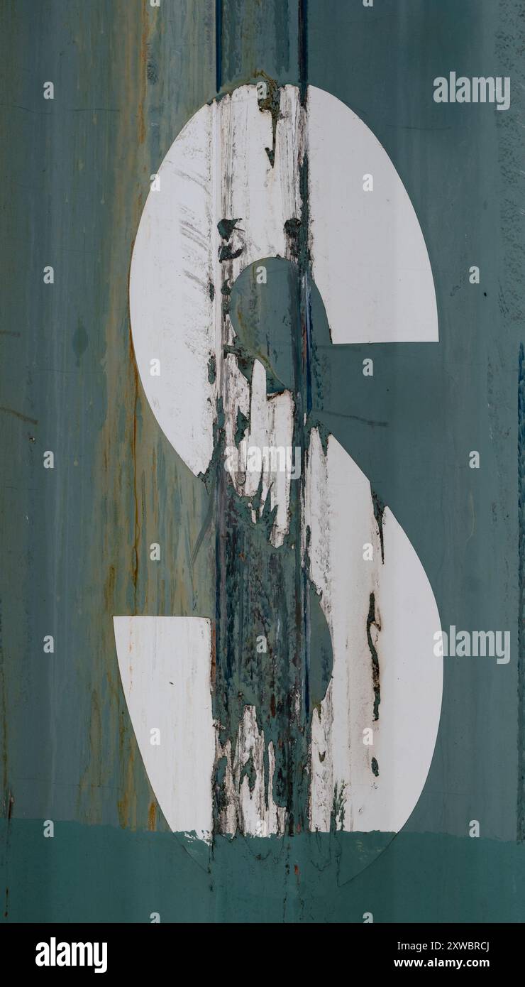 Letter S on a shipping container, UK Stock Photo - Alamy