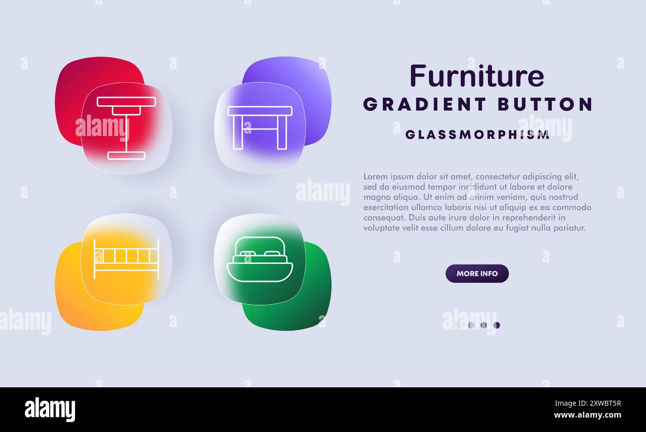 Furniture icon set. Table, wardrobe, cabinet, home decor, furniture ...