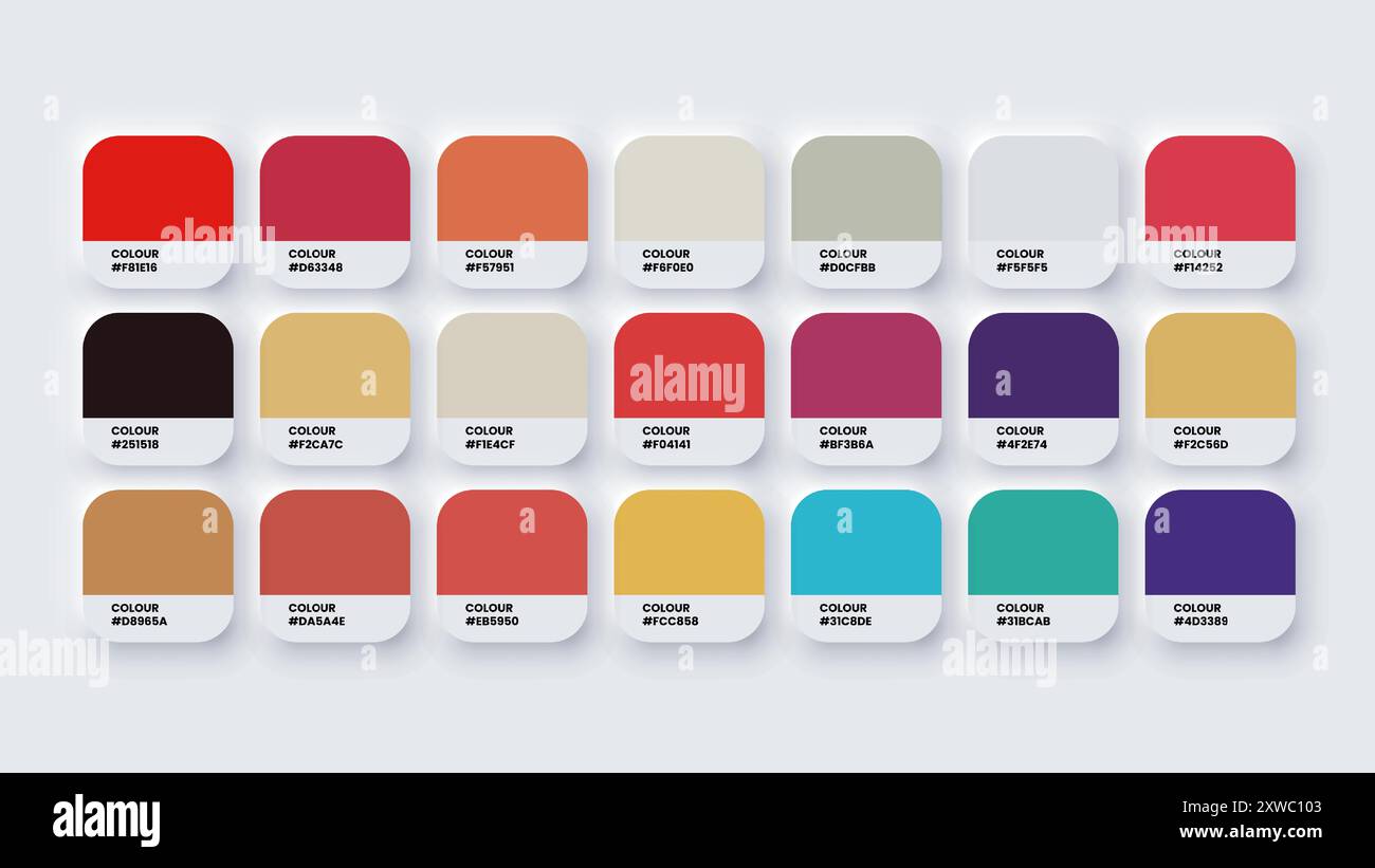 Color Palette, Colour Swatches in RGB, HEX Colors, Bright Colour in HEX ...