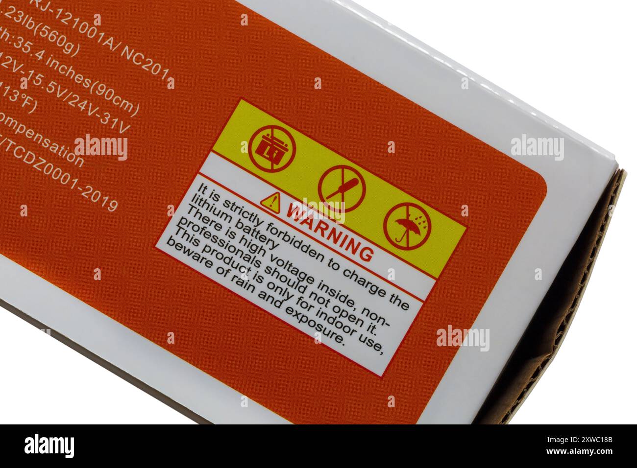 Warning it is strictly forbidden to charge the lithium battery - detail ...