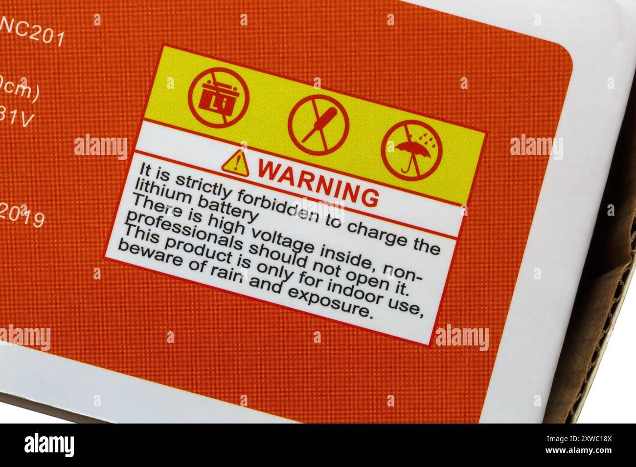Warning it is strictly forbidden to charge the lithium battery - detail ...