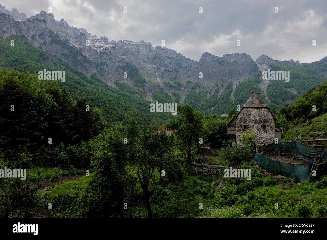 Traditional home in the Valbona Valley, Peaks of the Balkans Trail ...