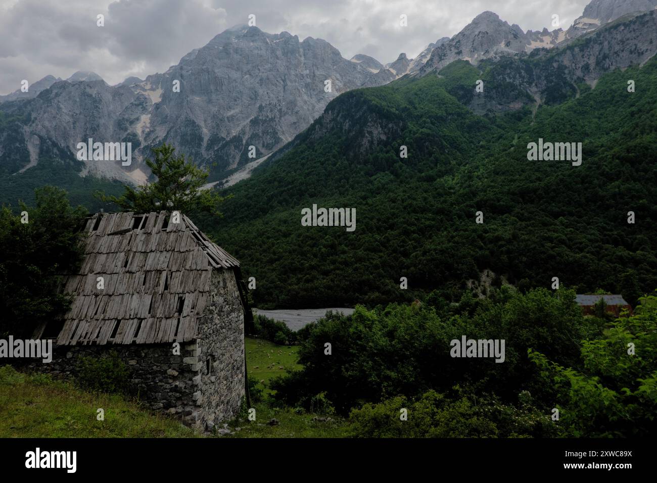 Traditional home in the Valbona Valley, Peaks of the Balkans Trail ...