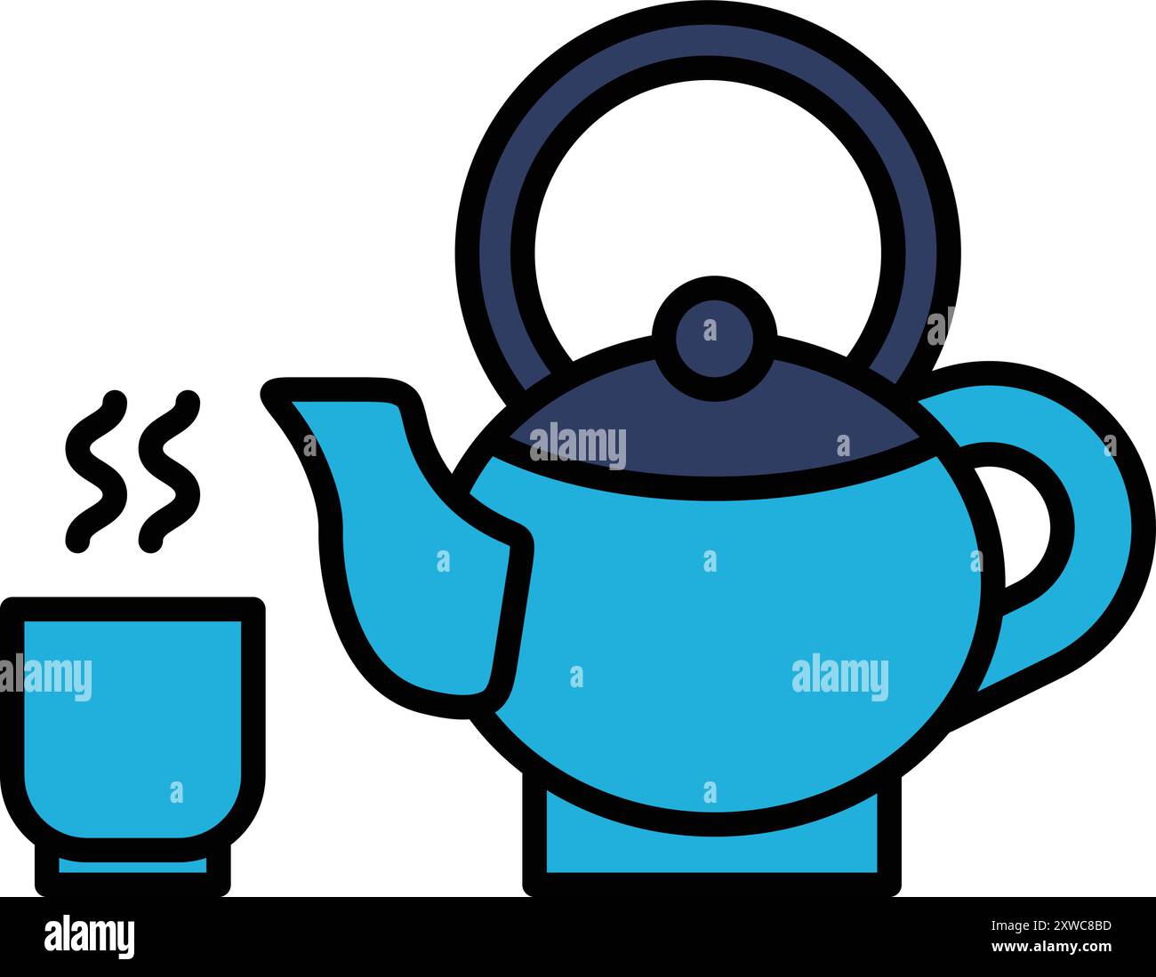 Tea pot pouring illustration hi-res stock photography and images - Alamy