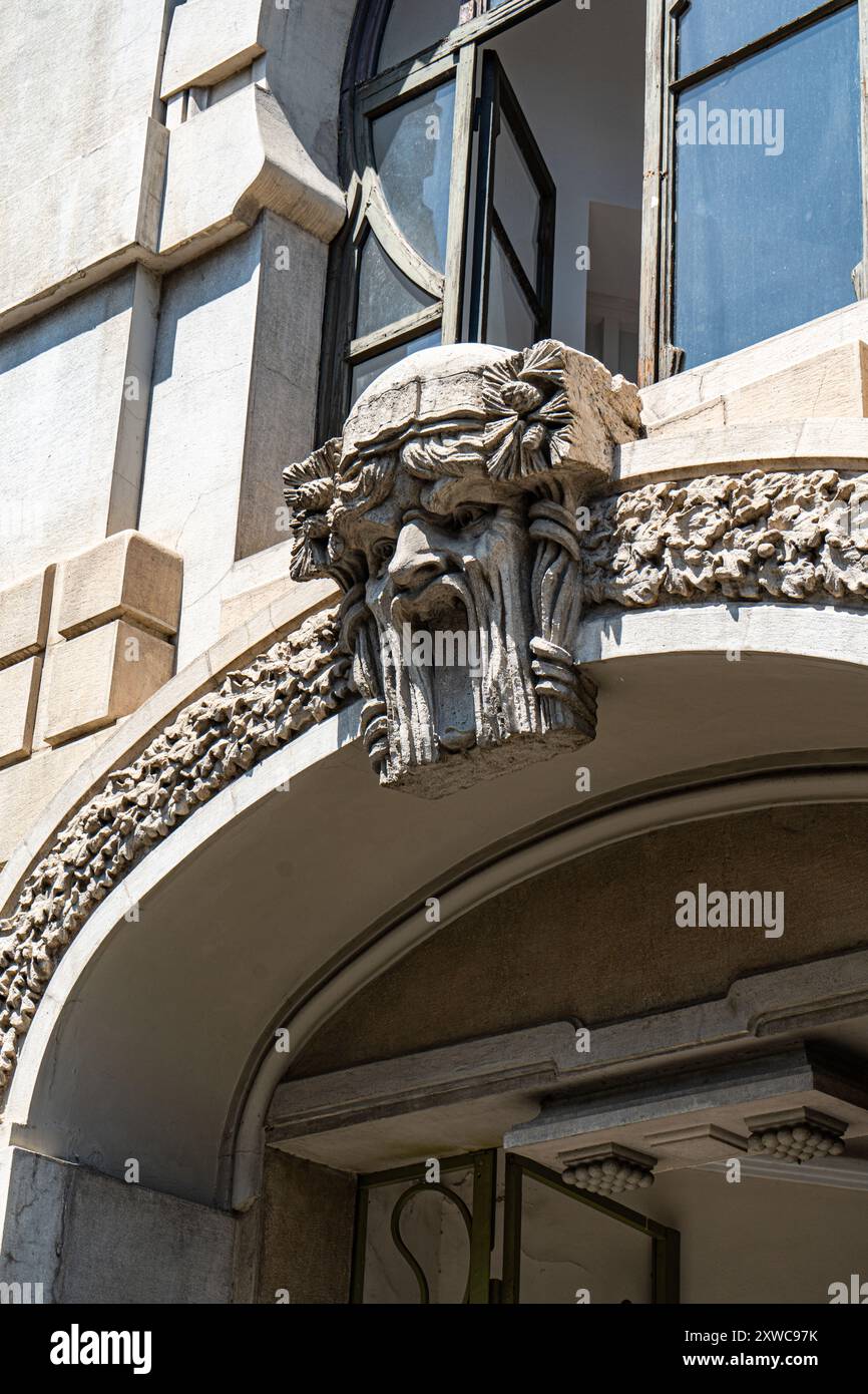 Meidan area with carving balconies Stock Photo - Alamy