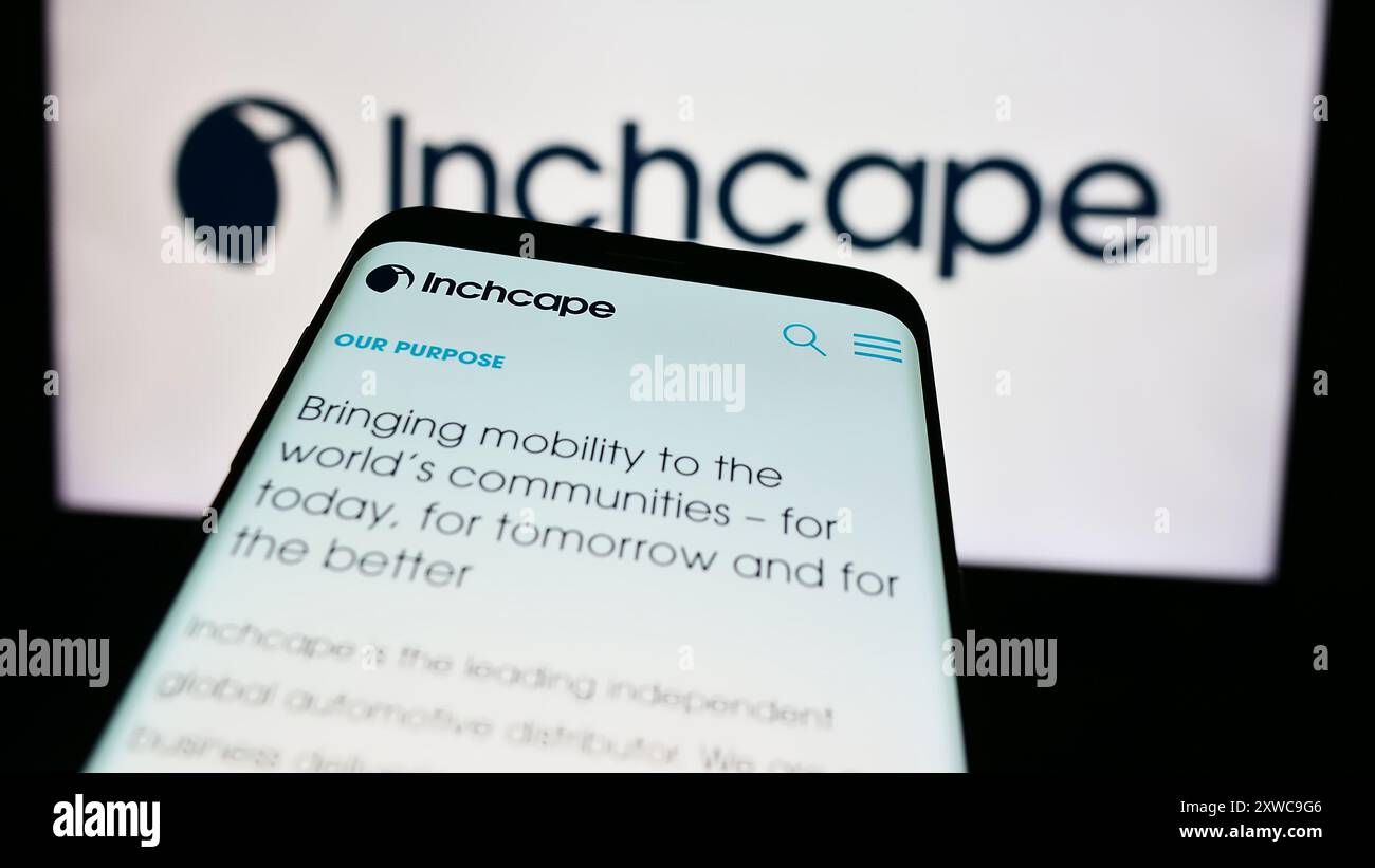 Mobile phone with website of British automotive distribution company ...