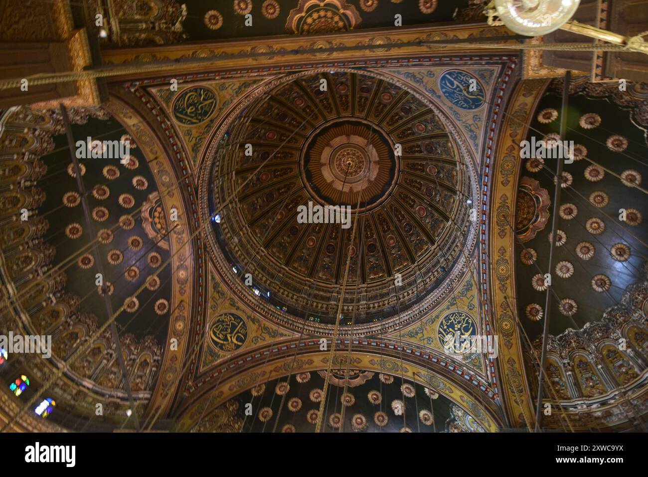 Intricate Ceiling of the Mosque of Muhammad Ali, Cairo, Egypt Stock ...
