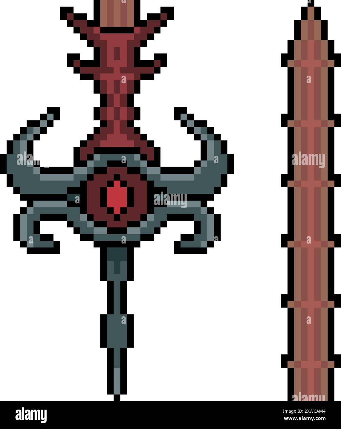 pixel art of fantasy evil greatsword isolated background Stock Vector ...